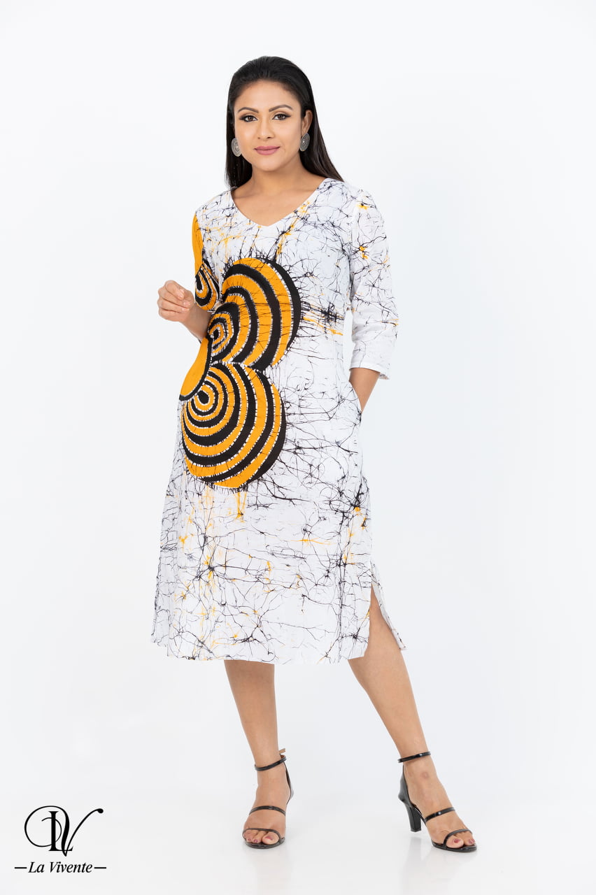 White Bathik Frock Design Atelier Yuwaciaojp