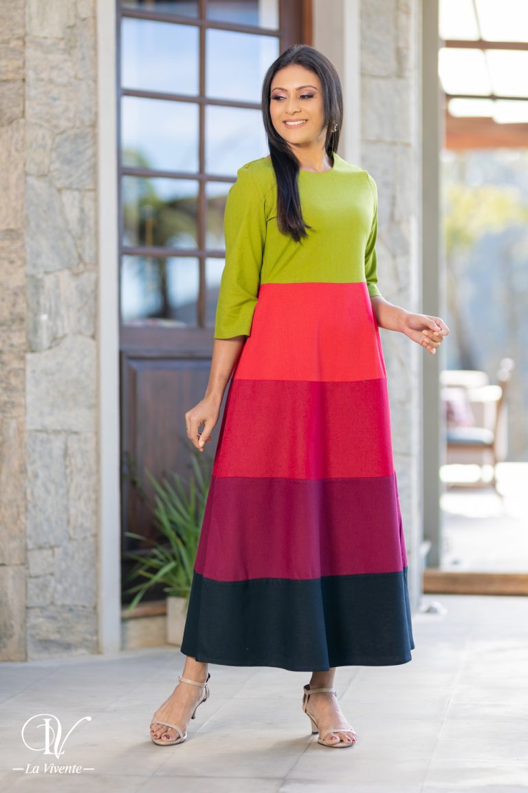Color-block Maxi Dress - La Vivente