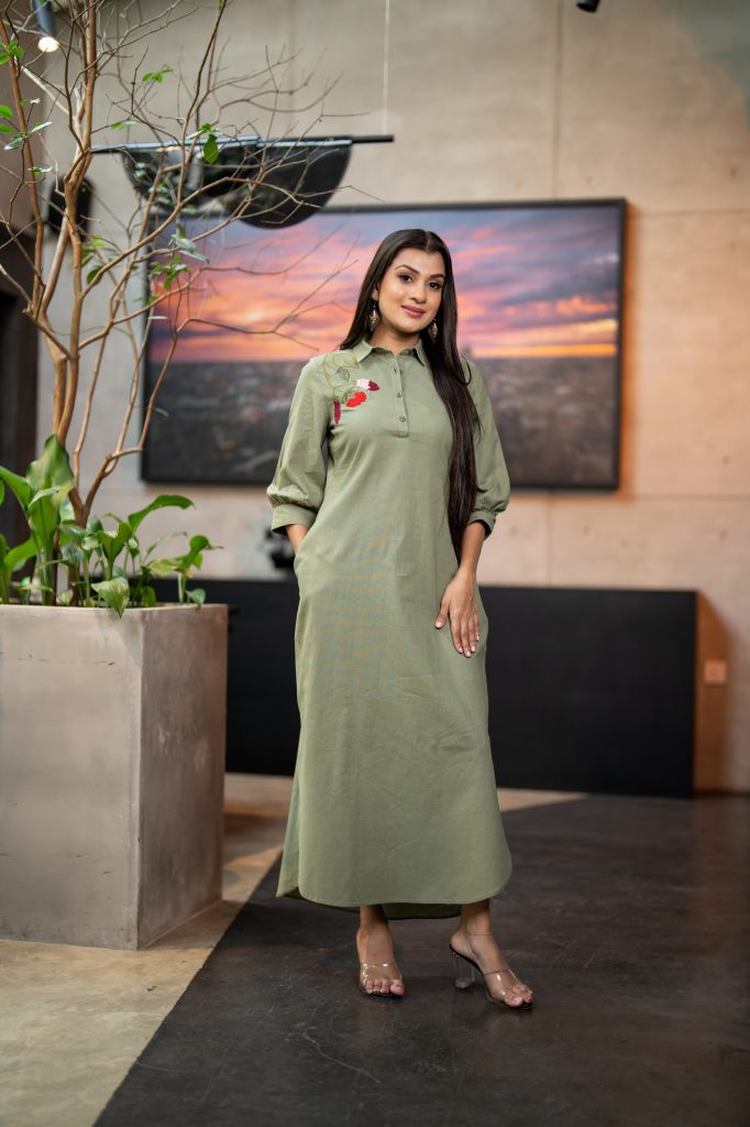 Curved Hem Embroidered High Low Dress - La Vivente